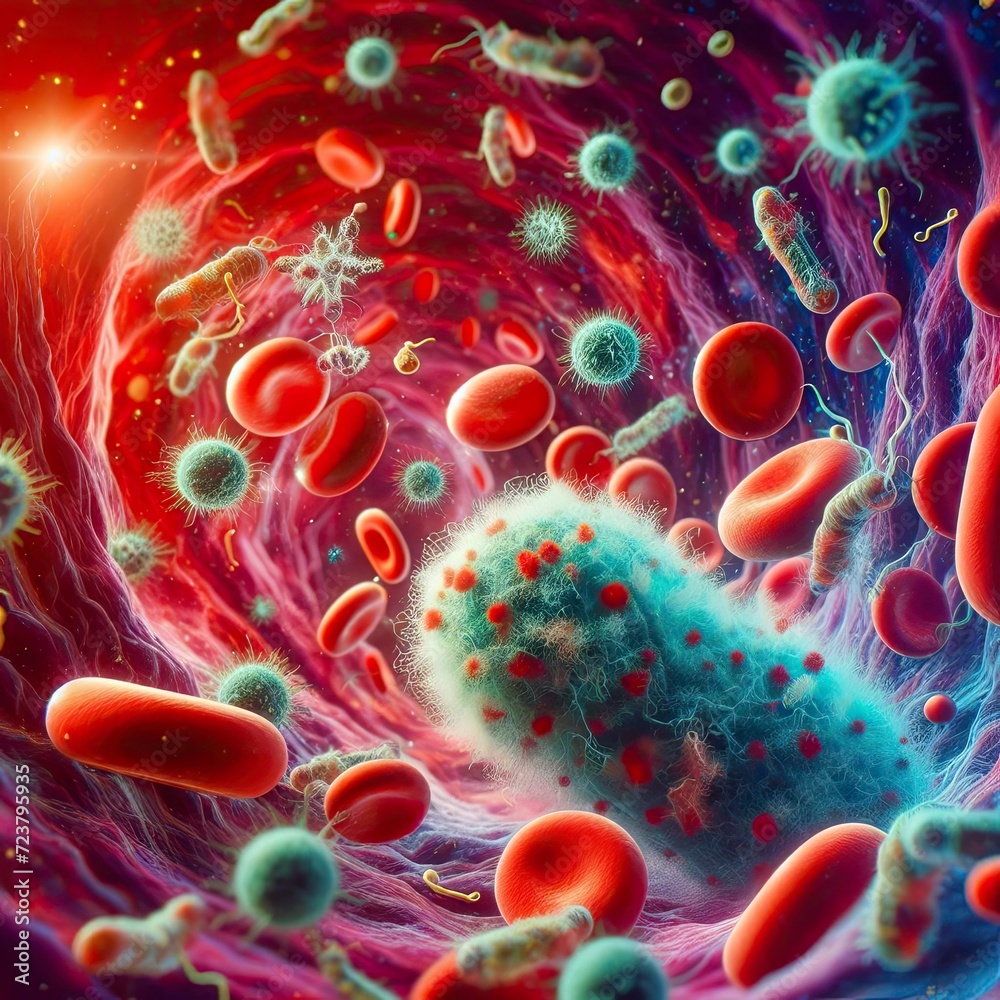 Electron microscope Image of Bacteria virus capsule shape RBC ...