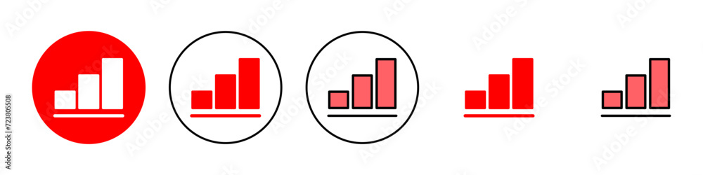 Growing graph Icon set illustration. Chart sign and symbol. diagram ...