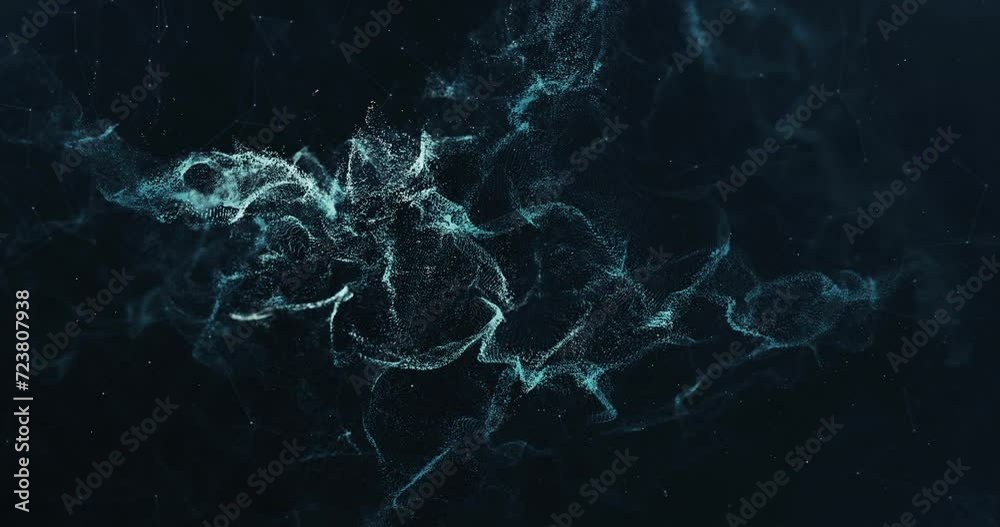 Cinematic Particles And Dark Background. 3D Space Particles Animation ...