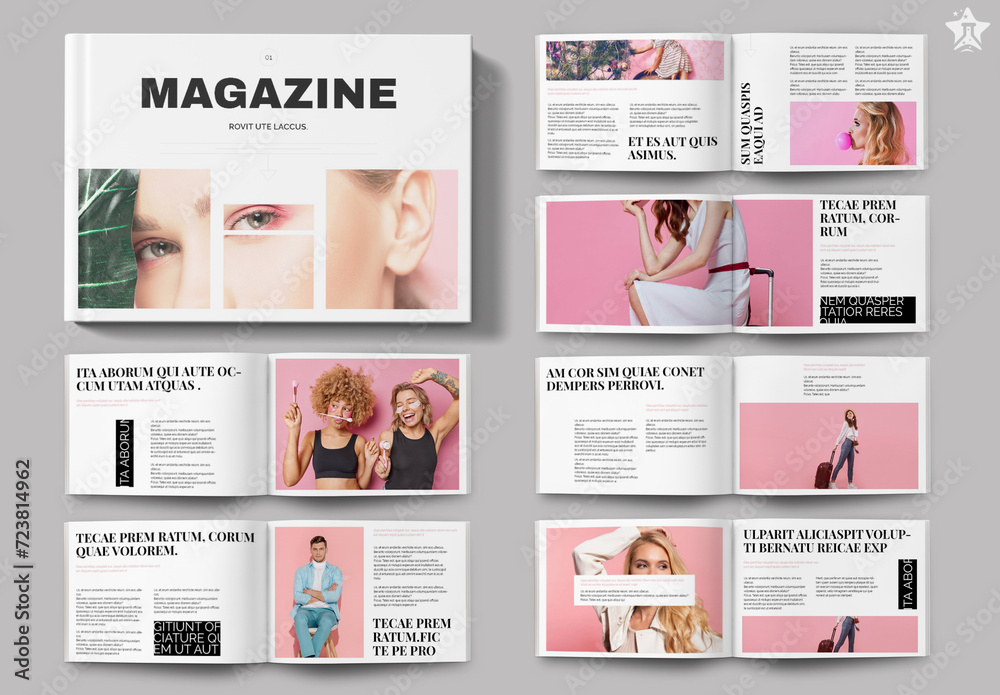Landscape Magazine Layout Stock Template | Adobe Stock