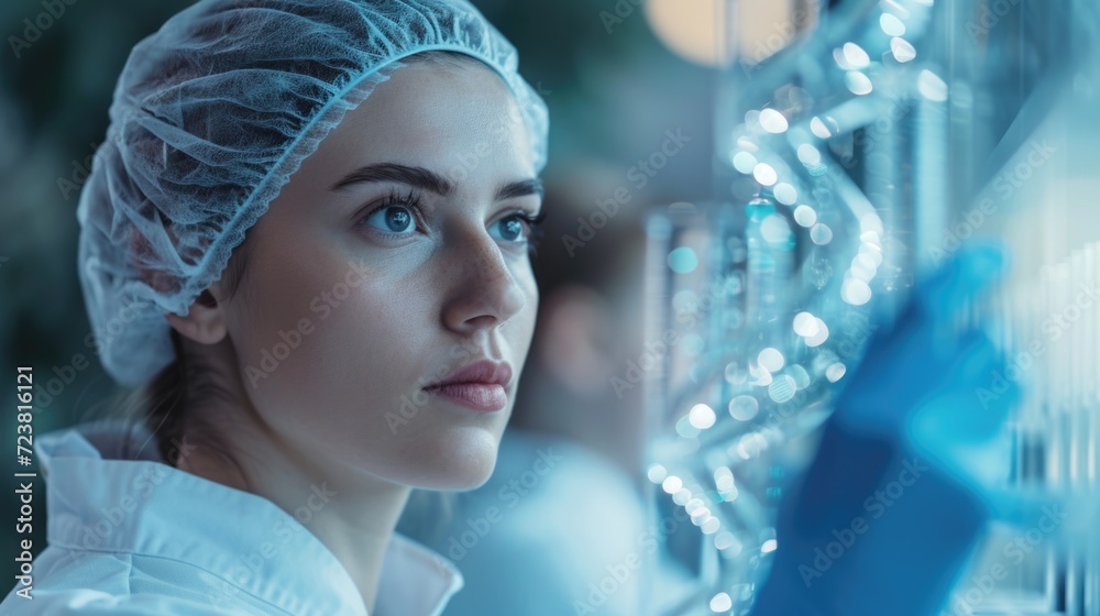 Scientist Studying Molecular Structures as a scientist examines ...