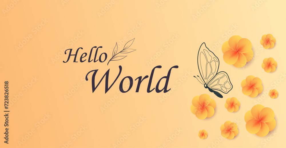 Hello world greeting background design. for a minimalist and elegant ...