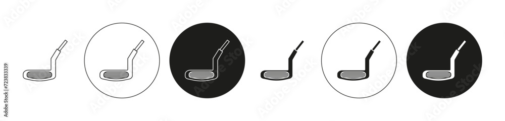 Putter vector line logo art icon mark. Putter outline drawing set Stock ...