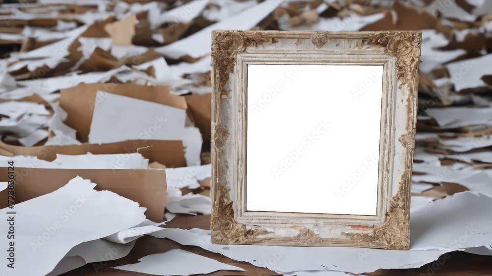 Torn paper and photo picture frame PNG, roller, and paint, Torn paper ...