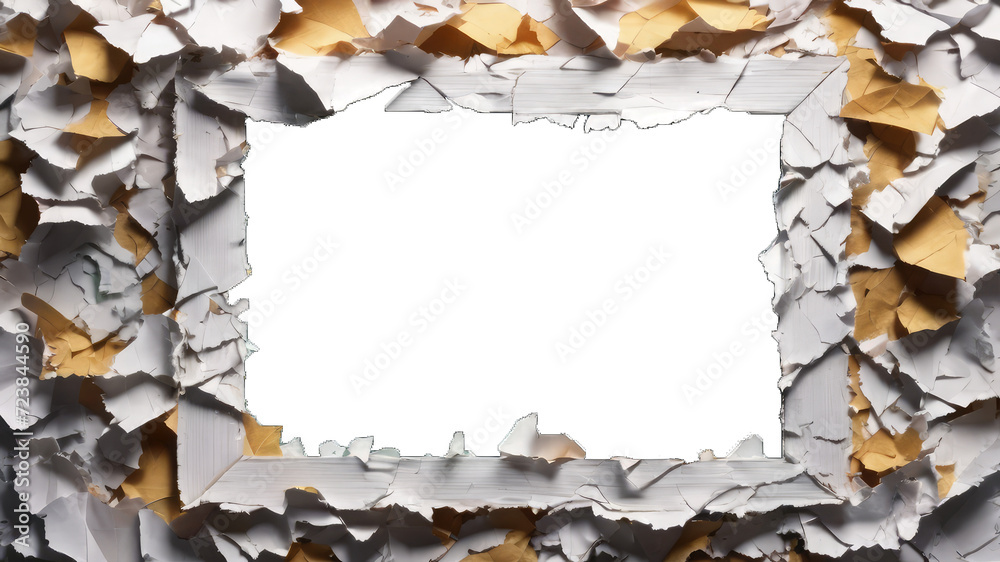 Torn paper and photo picture frame PNG, roller, and paint, Torn paper ...