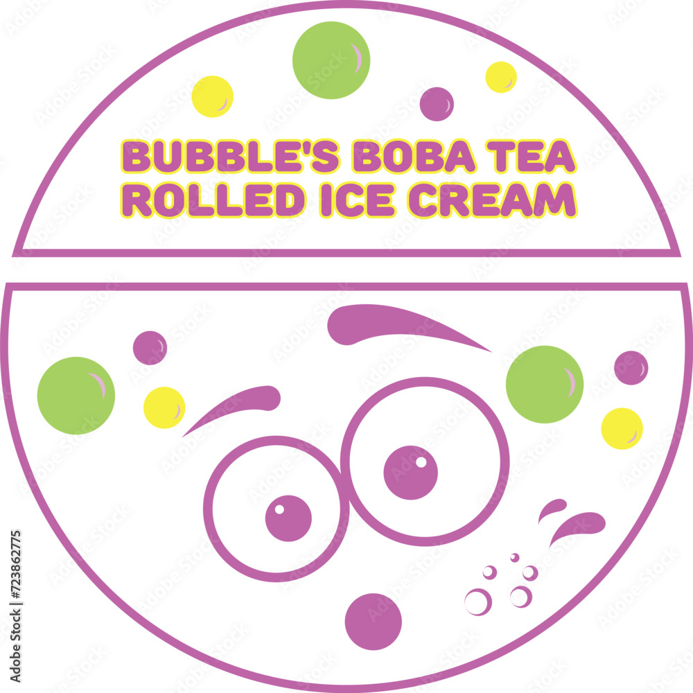 bubble tea logo, Bubble tea logo with cartoon face, bubble tea boba ...