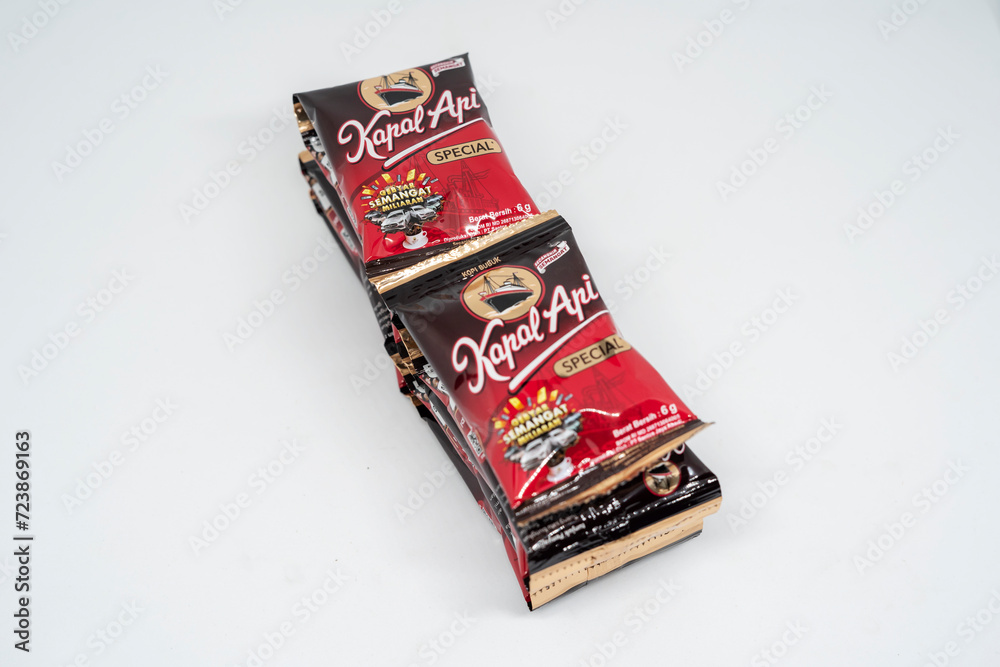 Jakarta, Indonesia. December 28, 2023: Sachet coffee on the Indonesian ...