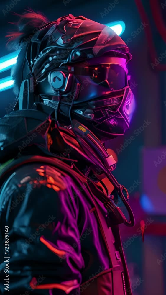 Cartoon digital avatars of Shadowy Rogue A cyberpunk hacker with neon ...