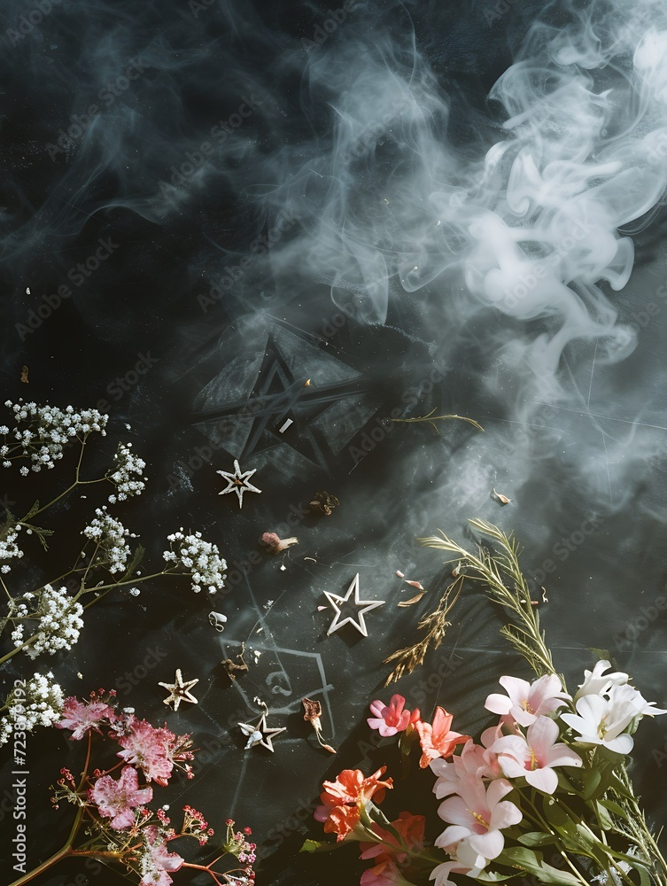 Esoteric spring Equinox ritual, magic mysticism, offering in nature ...