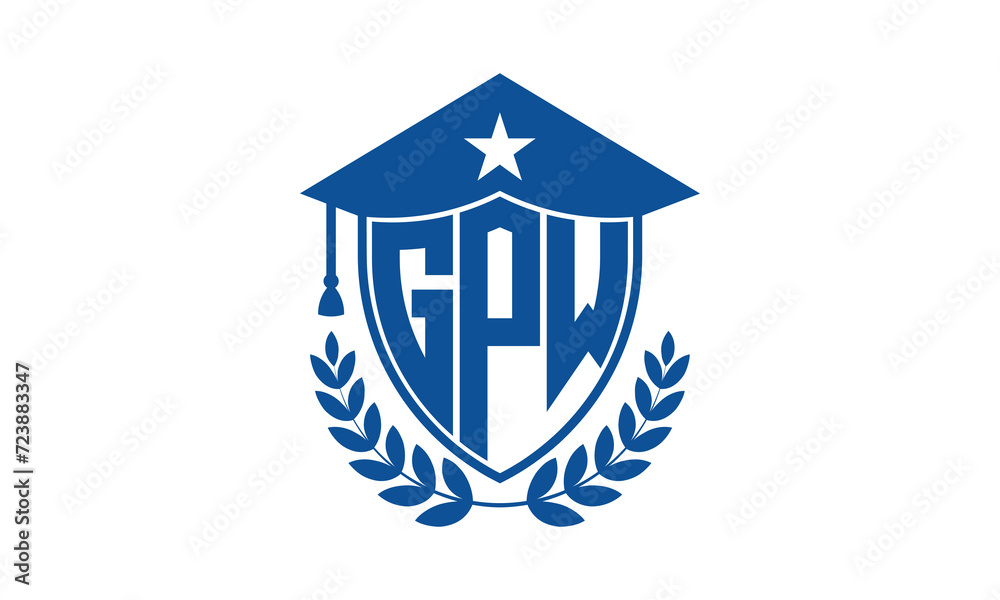 GPW three letter iconic academic logo design vector template. monogram ...