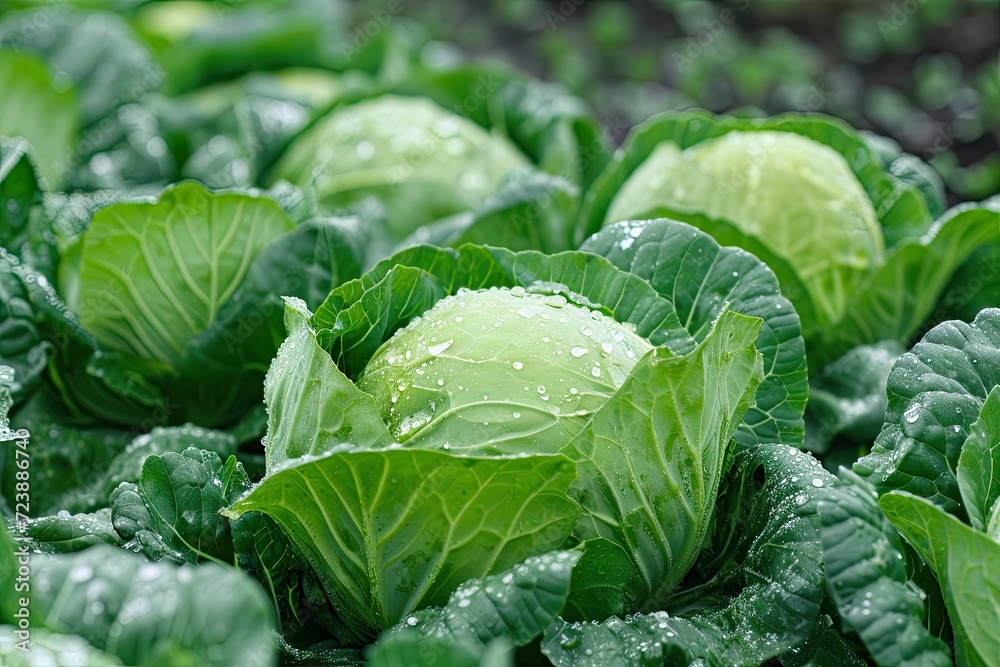 vibrant scene of fresh, beautiful cabbage fields. A visual feast ...