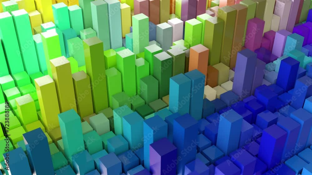 Vidéo Stock Geometrie - farbige Quader - Skyline - Architektur ...