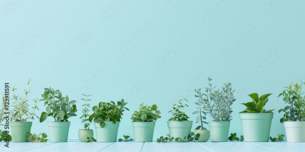 banner with copy space and a series of graduated green biodegradable ...