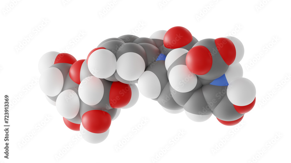 betanin molecule, e162, molecular structure, isolated 3d model van der ...