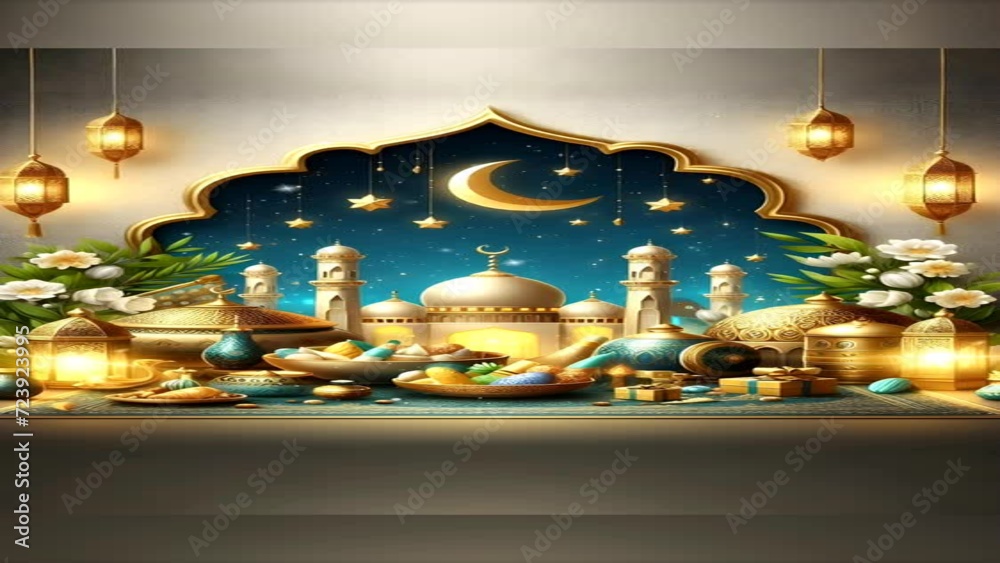 Vidéo Stock Islamic background animation with religious decorations ...