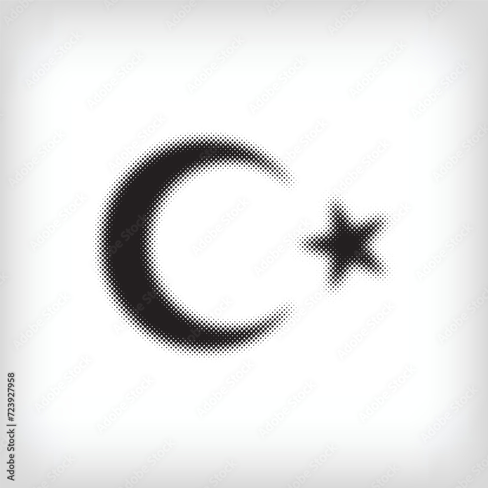 Set of star and crescent dots of the Turkish flag. Vector. Modern ...