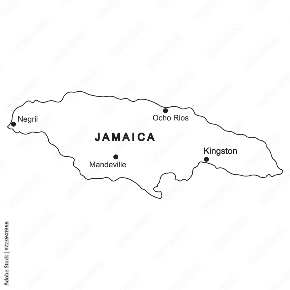 Map of jamaica Stock Vector | Adobe Stock