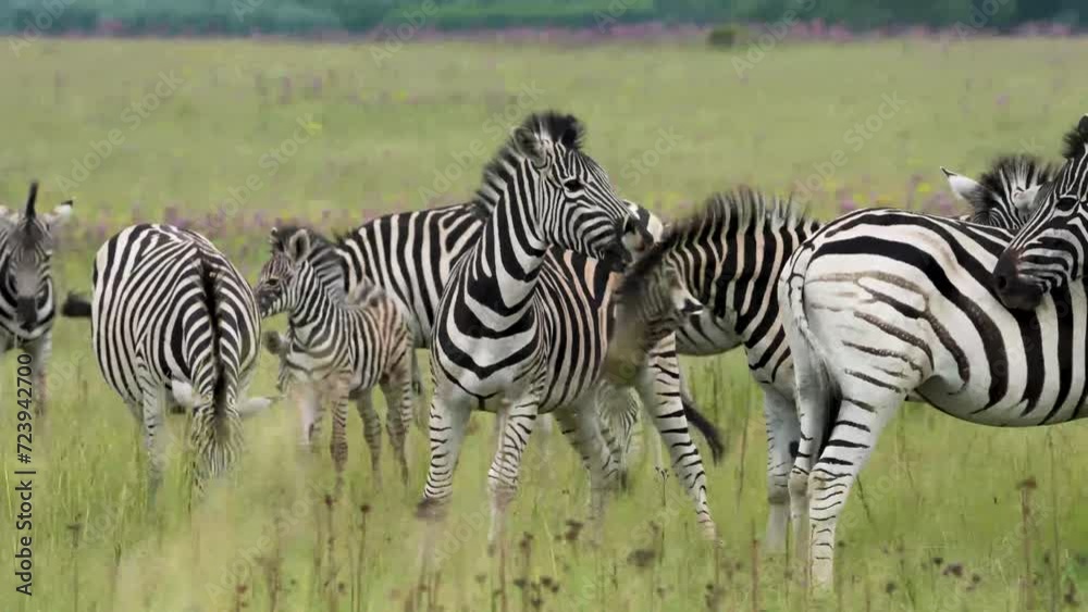 A 4K vid of a herd of Zebra in mating season fighting for dominance ...