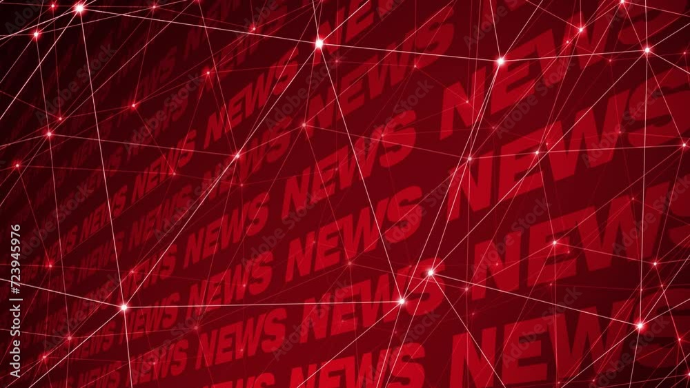 News headline red background with connected lines featuring global ...