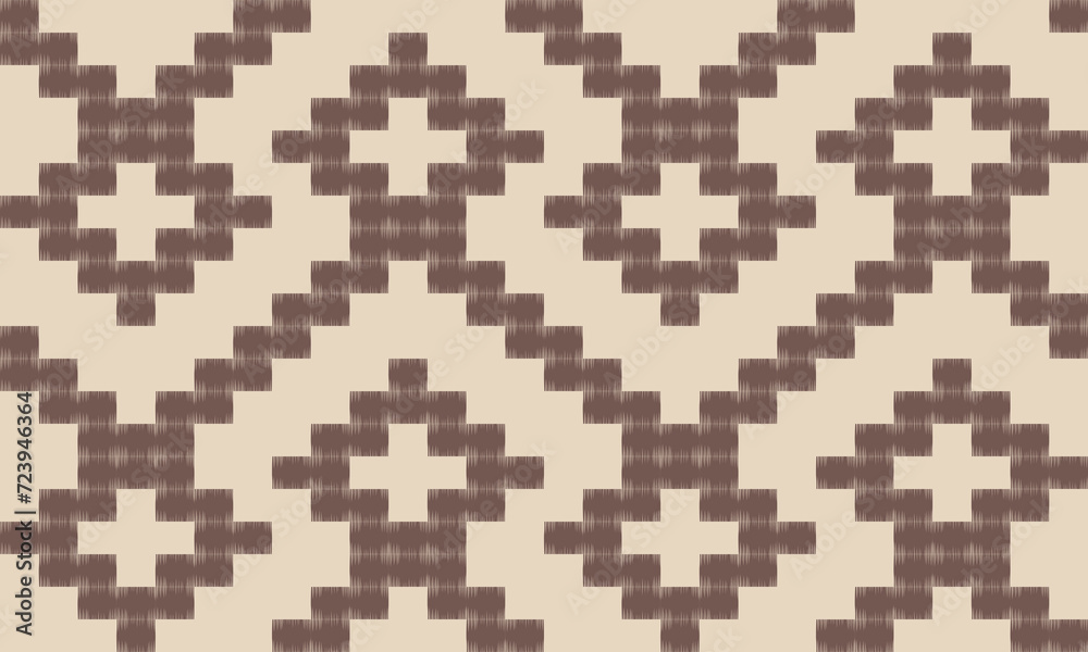 Ikat embroidery on a brown background. geometric crochet and knitting ...