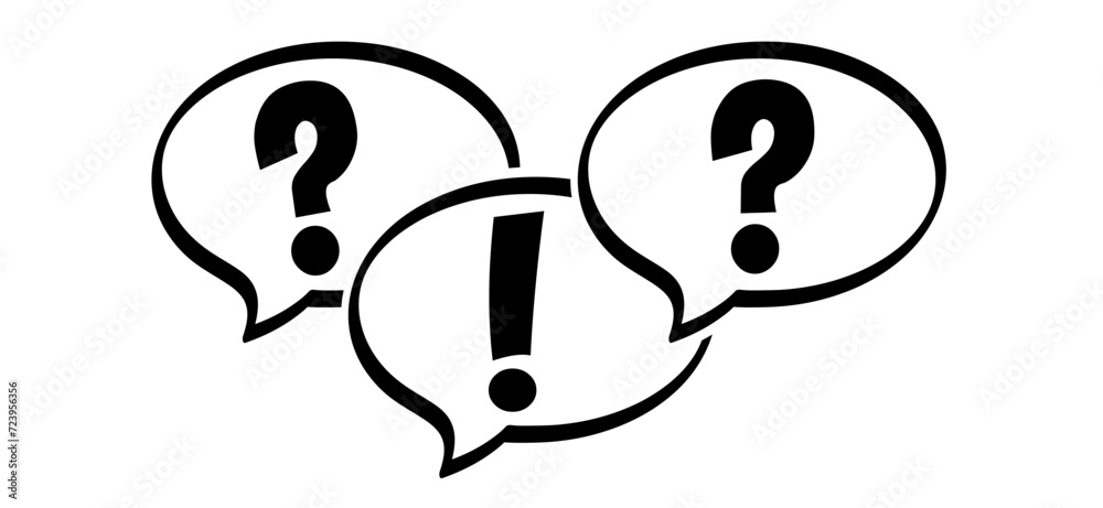 Swearing, dialogue sign. Drawing speech bubble cloud and question mark ...