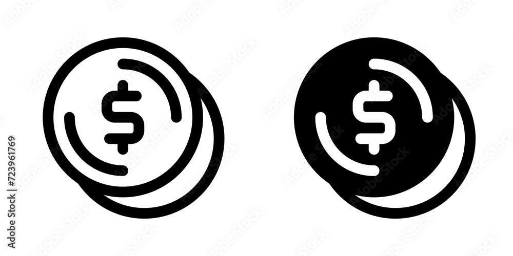 Editable coin change vector icon. Part of a big icon set family ...