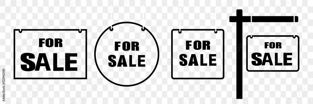 For sale sign. For sale sign isolated vector sign on transparent ...