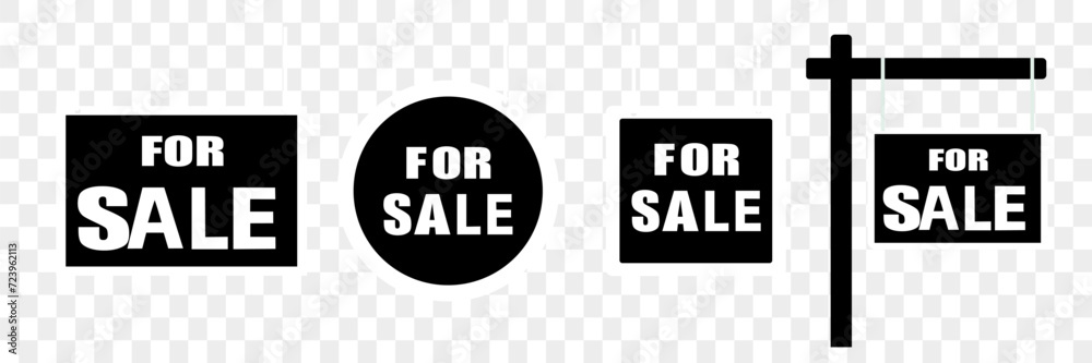 For sale sign. For sale sign isolated vector sign on transparent background. Sold signs sale ...