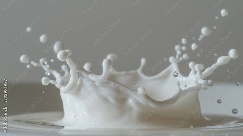 Dynamic Milk Drop Crown Splash in High-Speed Stock Photo | Adobe Stock