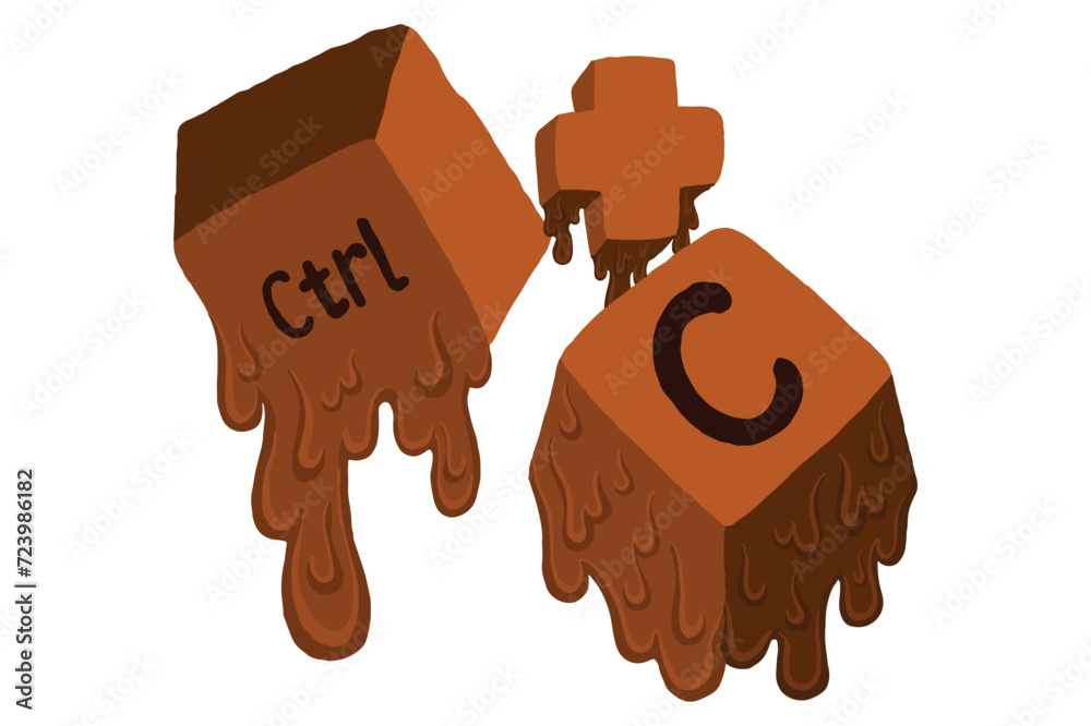 Vector Keyboard Shortcut Keys With Melted Chocolate Theme Stock Vector ...