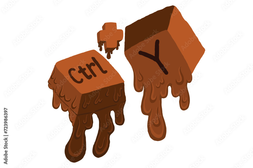 Vector Keyboard Shortcut Keys With Melted Chocolate Theme Stock Vector ...