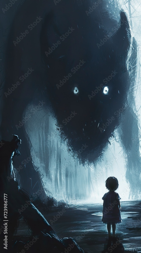 An illustration that expresses the fear of the dark captured by someone ...