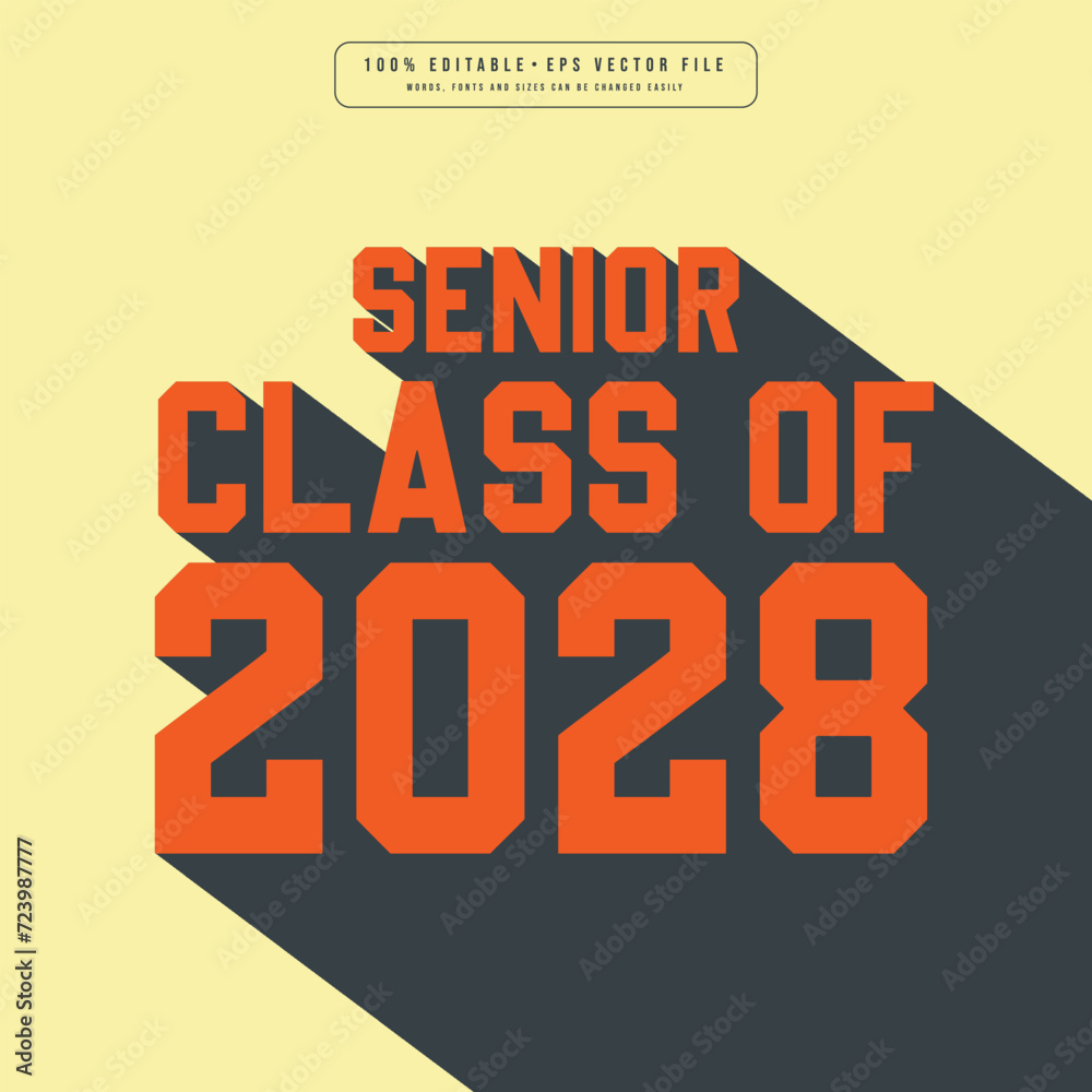 Typography Class of 2028 for greeting, invitation card. Text for ...