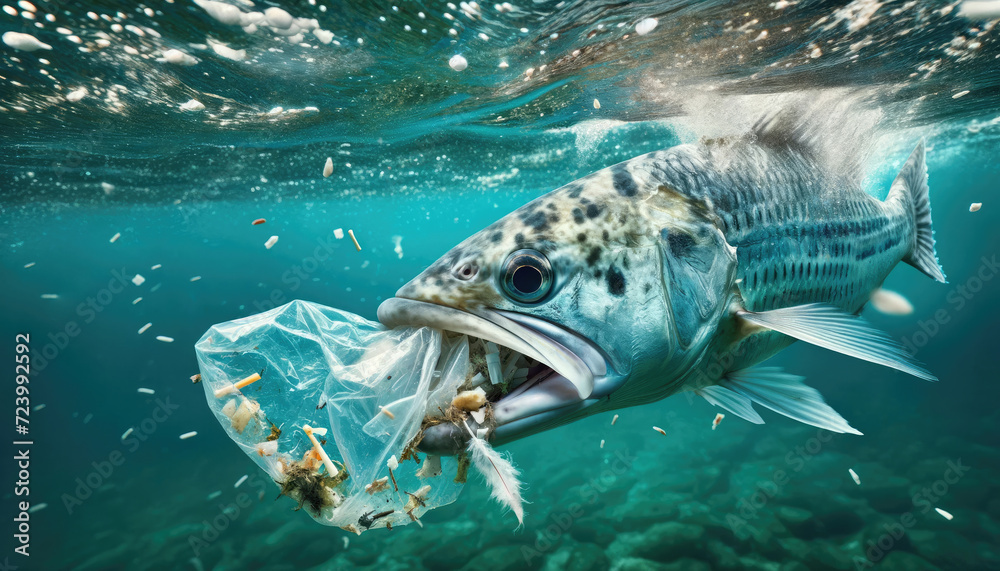 Fish Trapped in Plastic Pollution Underwater - the dire issue of ...