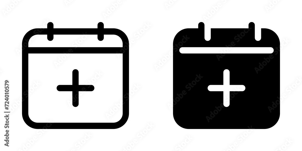 Editable vector add new calendar event icon. Part of a big icon set ...