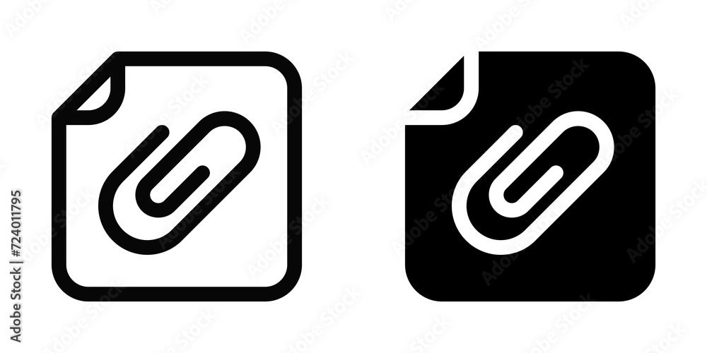Editable vector attachment file icon. Part of a big icon set family ...
