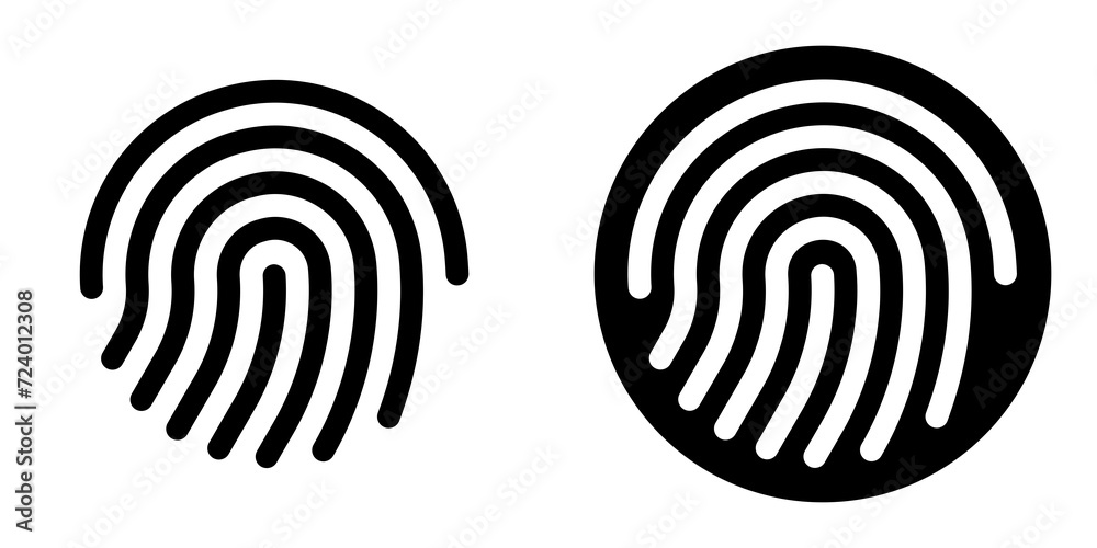 Editable vector fingerprint scan icon. Part of a big icon set family ...