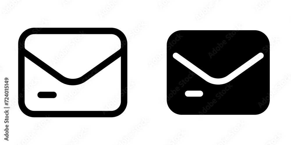 Vector email, newsletter icon. Black, white background. Perfect for app ...