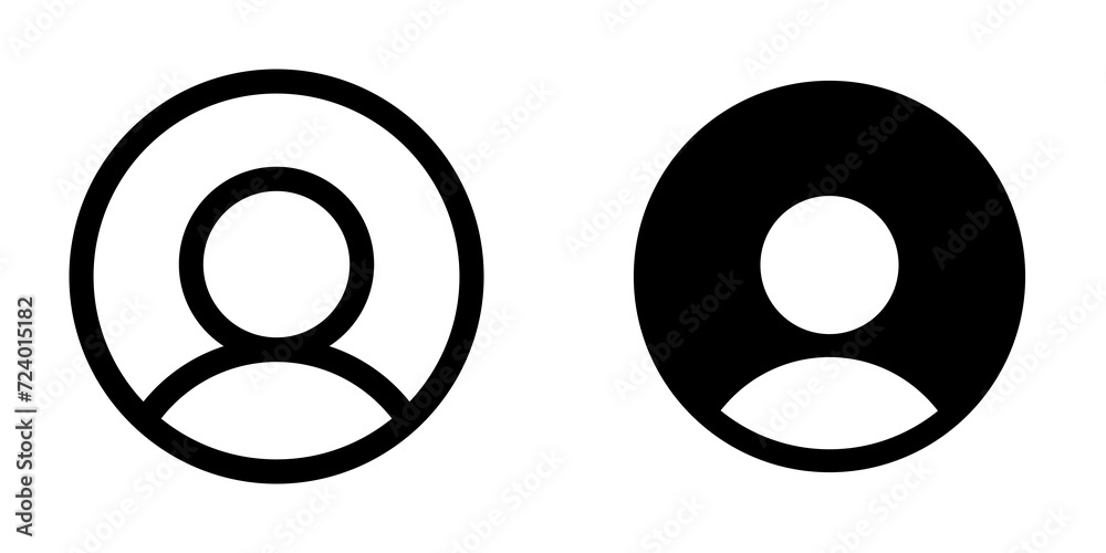 Vector user account profile icon. Black, white background. Perfect for ...