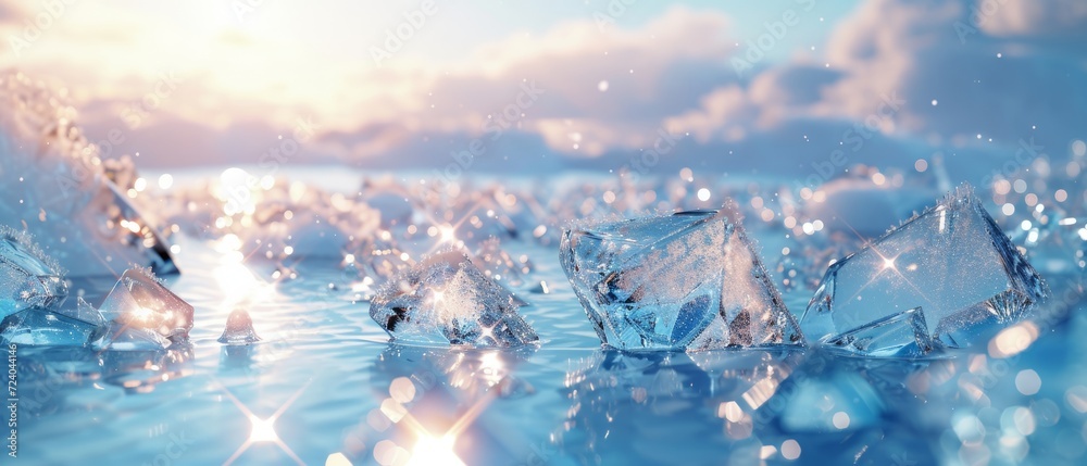 Frozen diamond landscape background, portraying diamonds as icy ...
