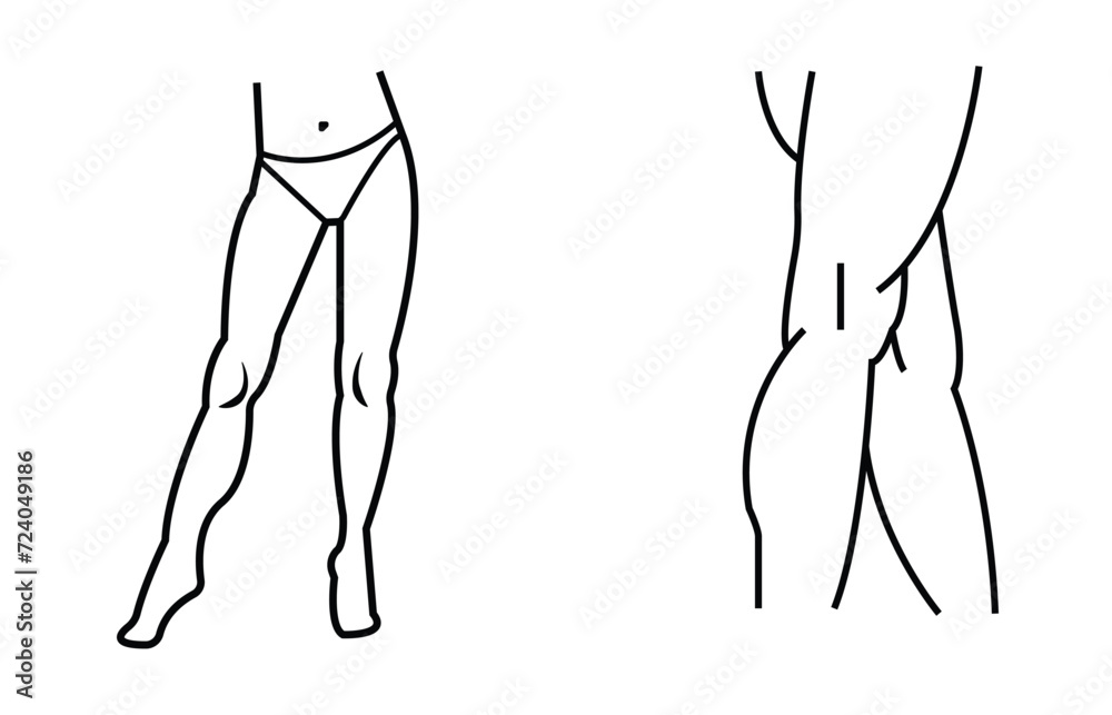 Set Of Minimal Line Art Woman Body Woman Beauty Fashion Concept