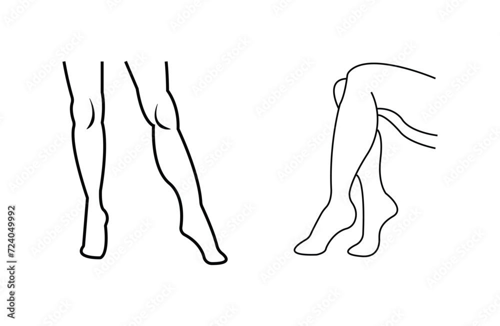 Set of minimal line art woman body. Woman beauty fashion concept ...