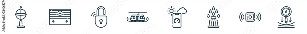 outline set of sensors line icons. linear vector icons such as ...