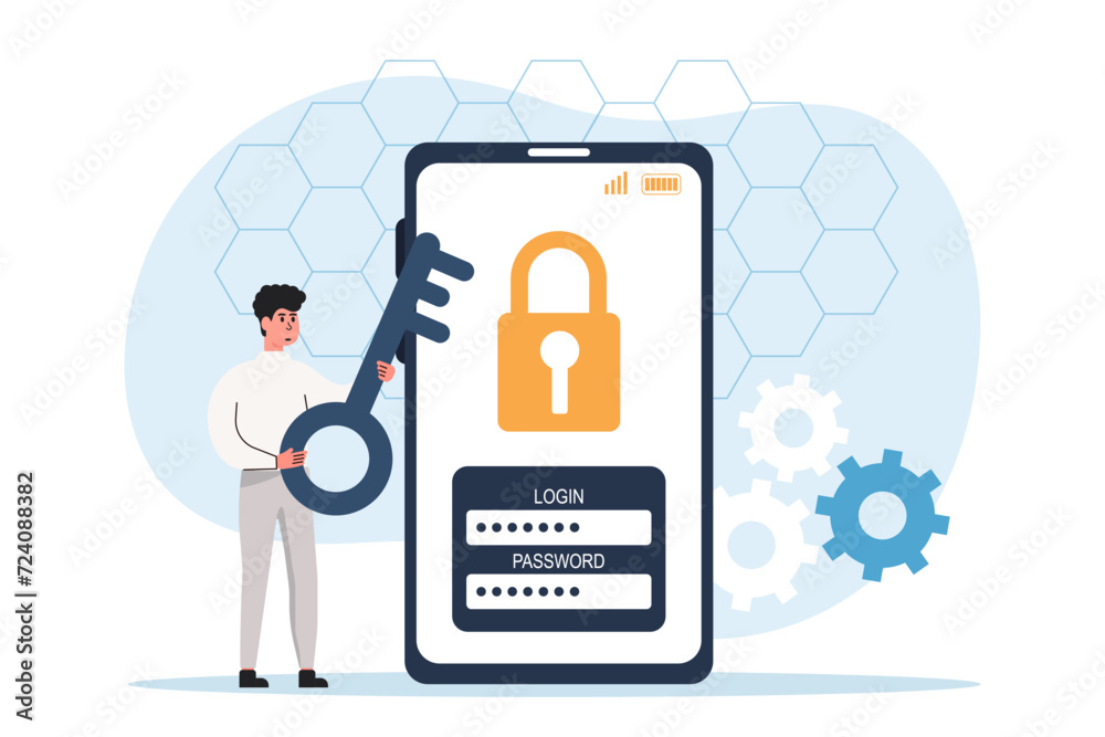 Character pass a two-level protection system,a character confident in ...