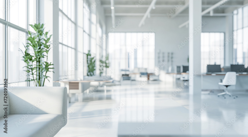 Blurred empty open space office. Abstract office interior background ...