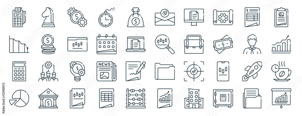 Vecteur Stock set of 40 outline web business icons such as strategic ...