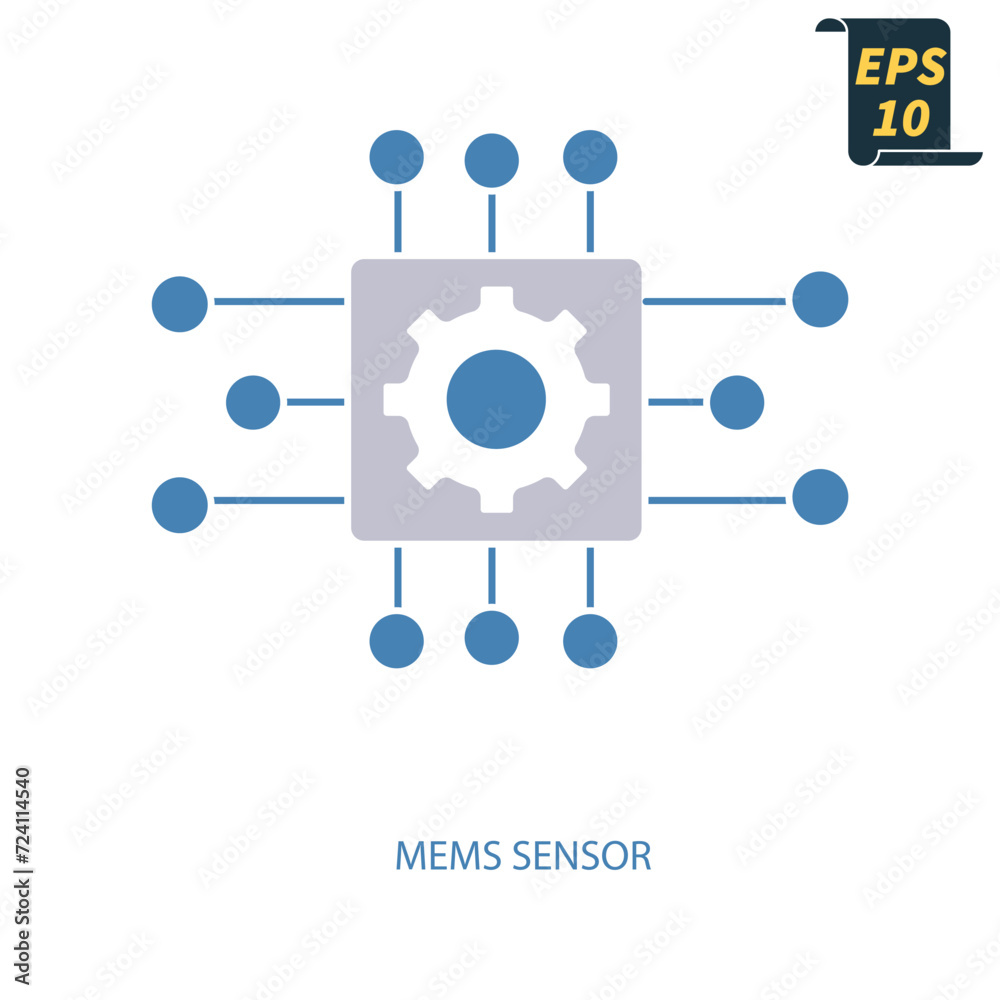 mems sensor icons symbol vector elements for infographic web Stock ...
