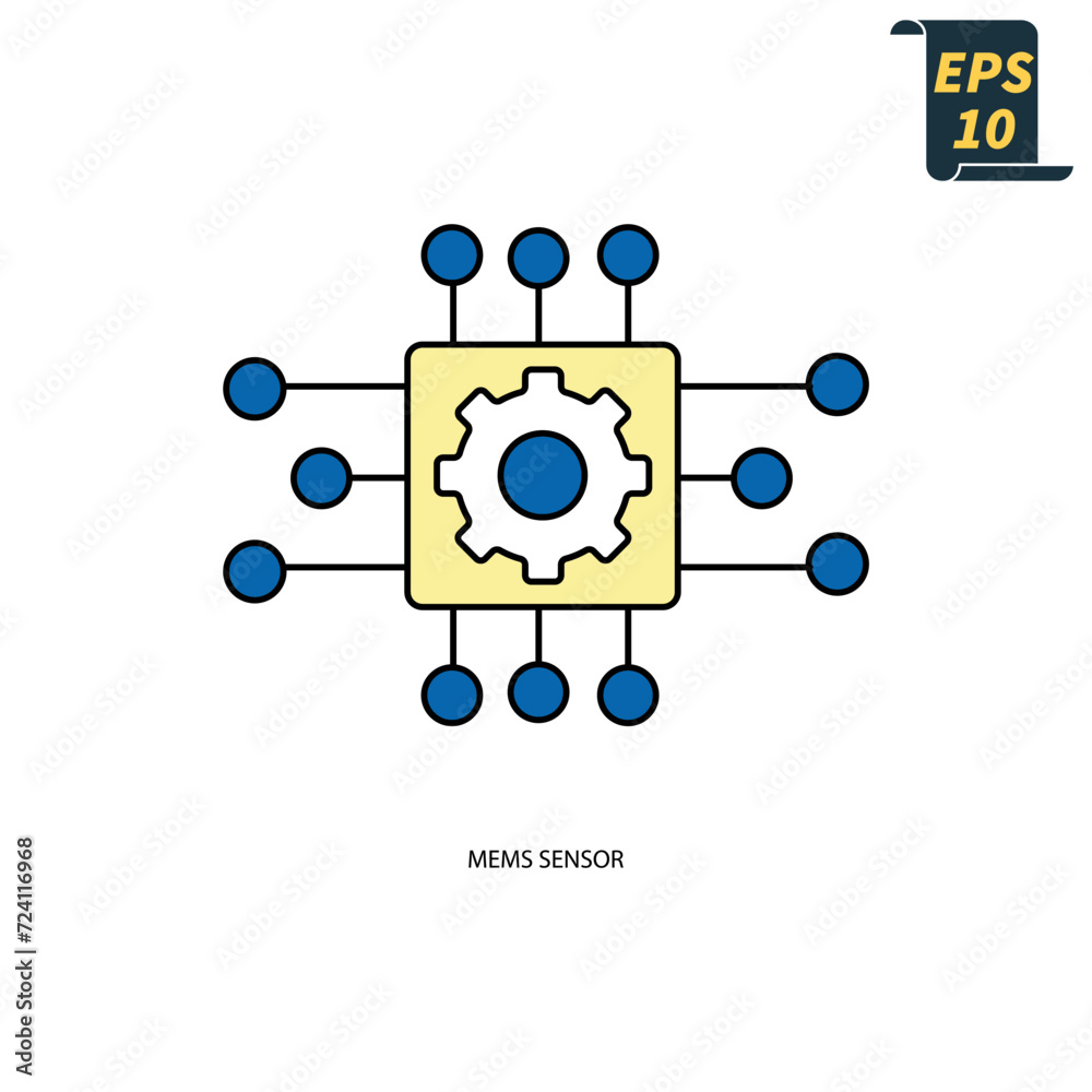 mems sensor icons symbol vector elements for infographic web Stock ...