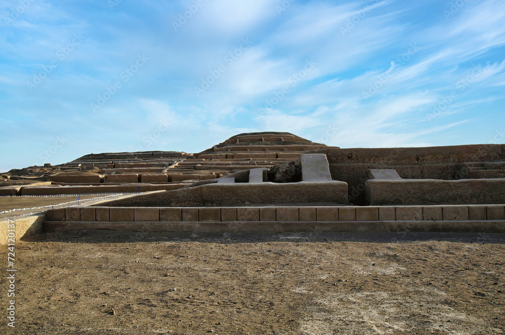 Nazca Pyramid at Cahuachi Archaeological Site in Peru's Nazca Desert ...