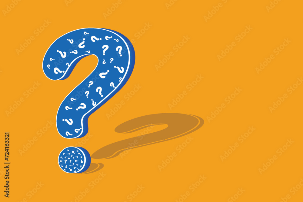 Blue question mark symbol Orange yellow background vector Illustration ...